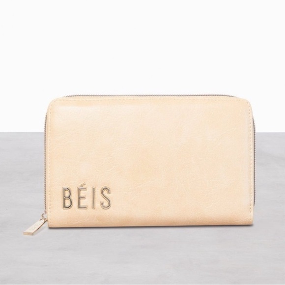 BEIS | Bags | Bis Cream Wallet The Travel Wallet In Beige Cream | Poshmark